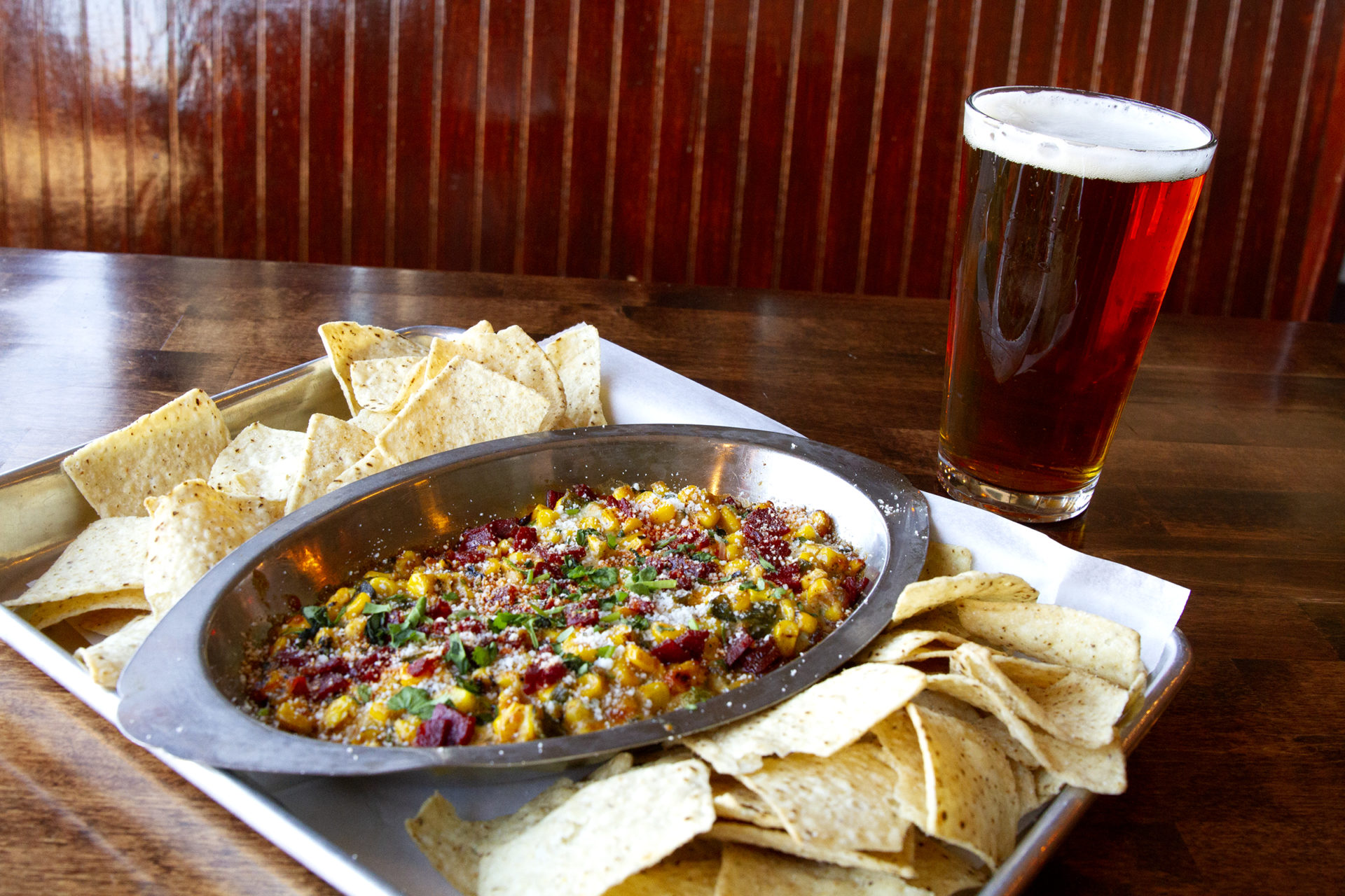 Elote Dip and Chips | Beaver Street Brewery